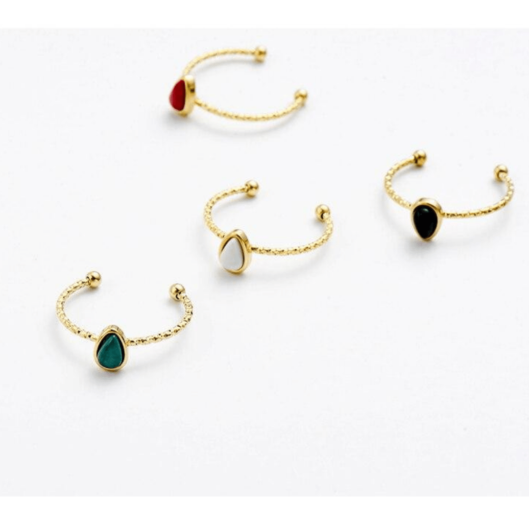 Natural Stone Water Drop Ring – wickedafstore